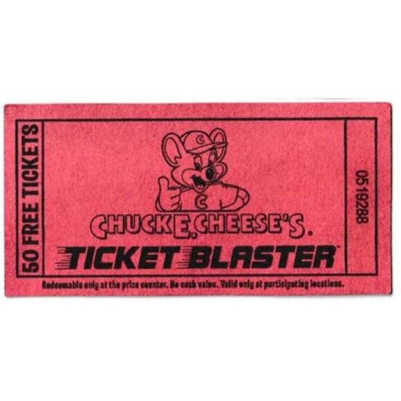 Other | Rare Chuck E Cheese Ticket Blaster 5 Tickets Original Prize ...